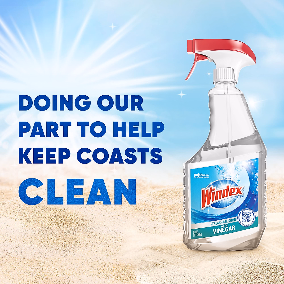 Windex with Vinegar Glass Cleaner, Spray Bottle, 23 fl oz