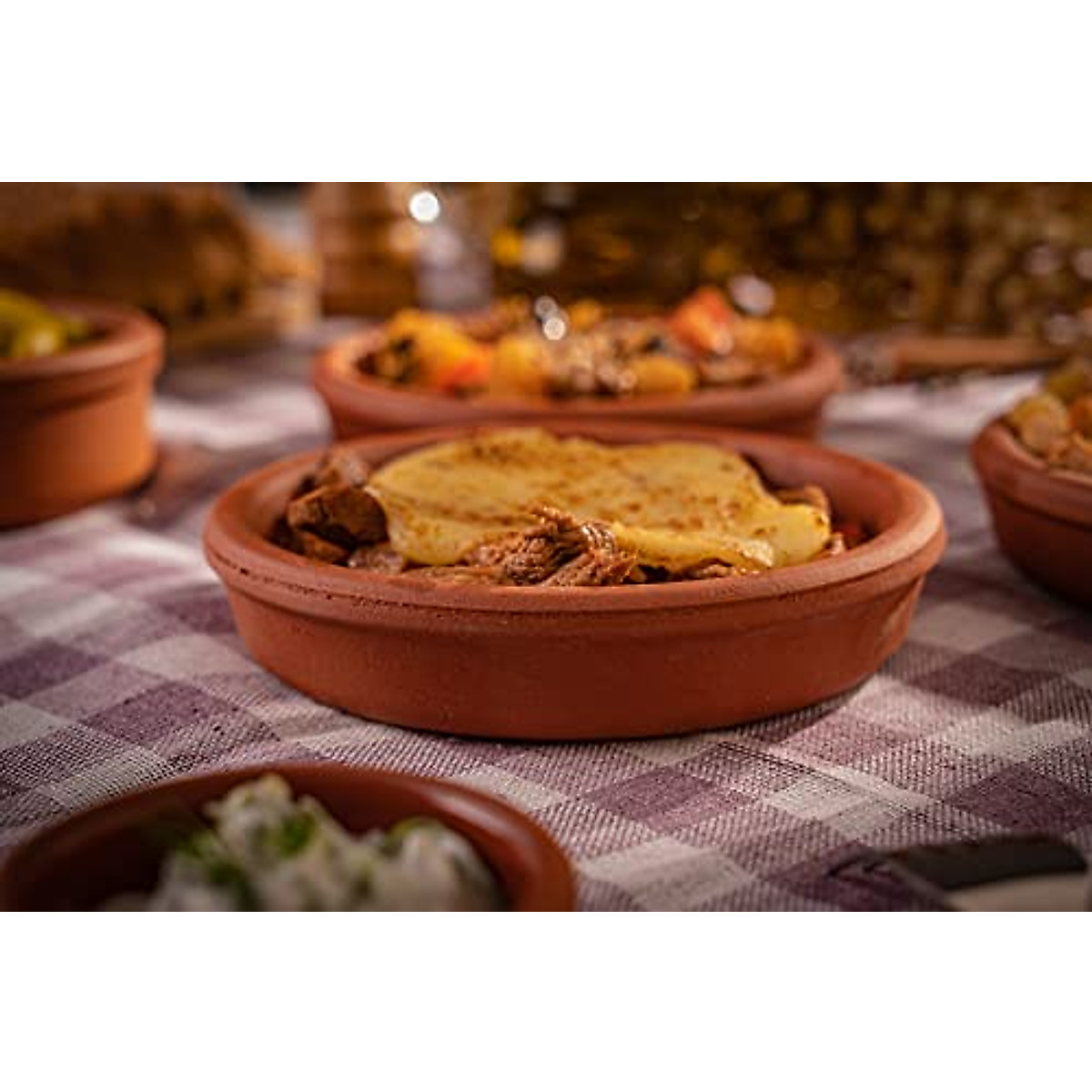 Luksyol Handmade Unglazed Clay Bowls: Elevate Your Culinary Experience with a Set of 3 (6.3 x 1.57 in) | Authentic Terracotta Cooking for Indian, Mexican, Korean Cuisine | Microwave-Friendly and Safe|
