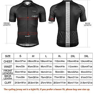 INBIKE Cycling Jersey Men, Full Zip Short Sleeve Shirt Bike Accessories Running Tops Bike Biking Shirt Black Large
