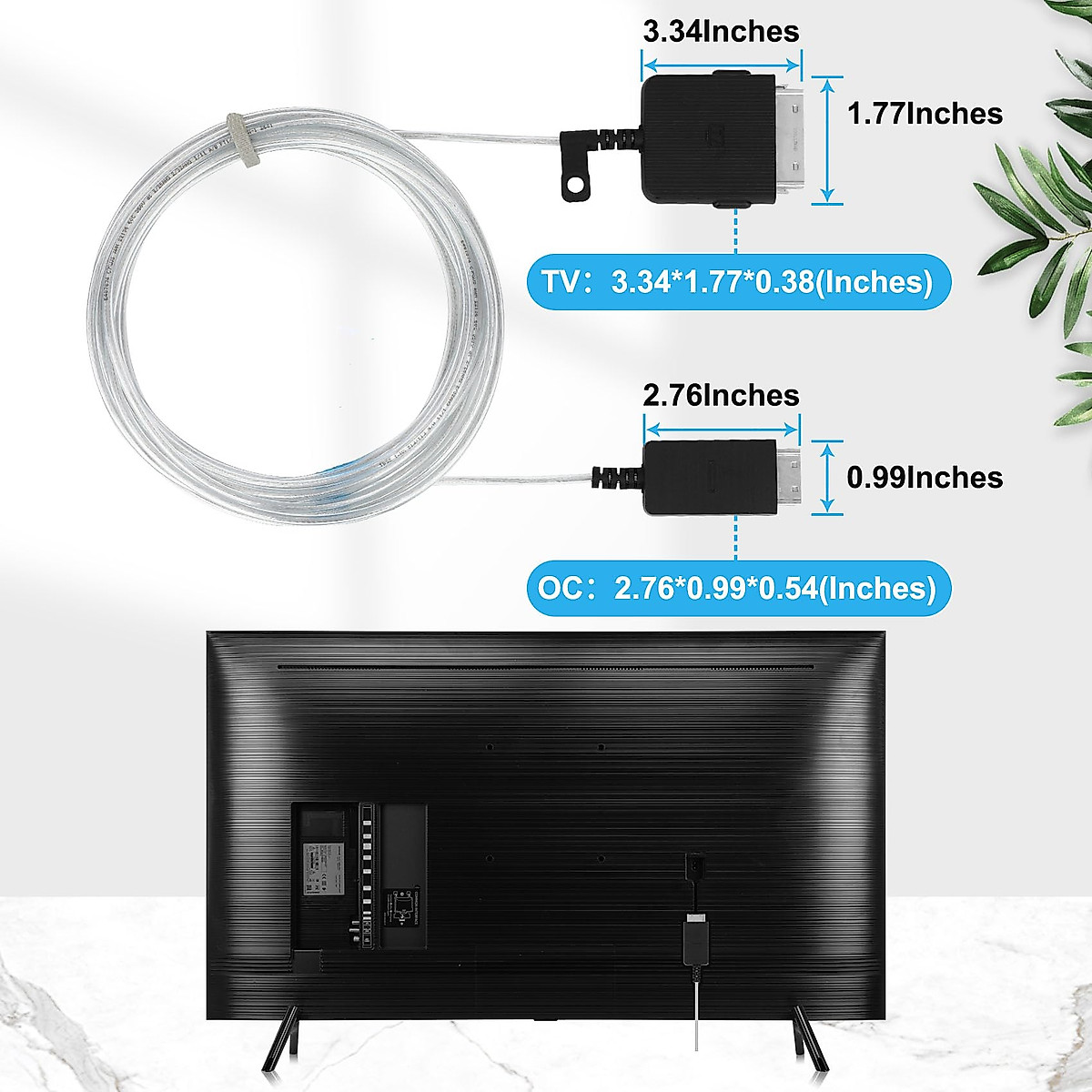 VG-SOCR15/ZA 49.2ft/15m One Invisible Connect Cable Compatible with Samsung TV QN43-85 inches LS03CA LS03BA LS03AA QLED 4K The Frame TVs (Newest Model)