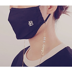 DayOfShe Personalized Glasses Chain with Name 18K Real Gold Plated Eyeglasses Chain 24 Inches Gifts for Women