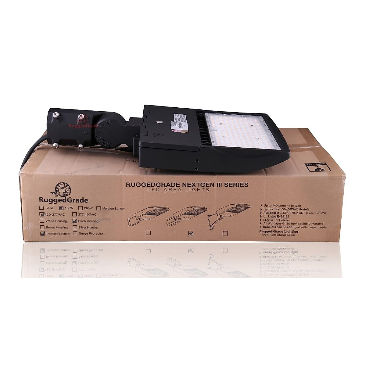 150 Watt LED NextGen III Parking Lot Light - 21,000 Lumen - 5000K - Slip Fit Mount - Without photocell