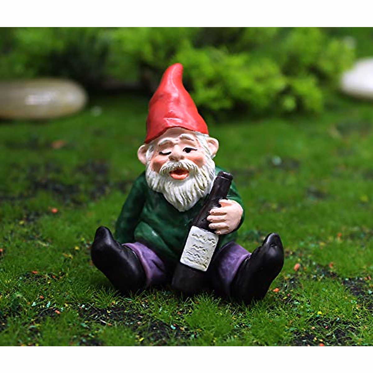 LINZHEN 4PCS Drunk Dwarf Garden Gnomes Knomes Decorations Decor Clearance Drunken Figurines for Outdoor Indoor Patio Yard Lawn Porch Ornament Gift