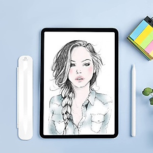 WixGear Case for Apple Pencil and Holder with Tip Storage Box for Apple Pencil 1st and 2nd Generation - Protective Carrying Case with Magnetic Cap Slot, 5 Silicone Cap Holders, Charging Adapter Slot