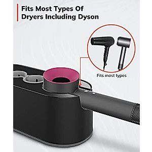 TASALON Hair Dryer Holder, Hair Tool Organizer, 3 in 1 Wall Mounted/Cabinet Door/Countertop Blow Dryer Holder, Flat Iron, Hair Straightener Holder, Curling Iron Holder, Hot Hair Tool Holder- Black