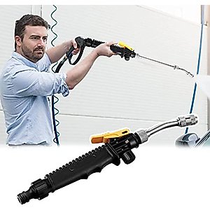 High Pressure Power Washer, Portable 2-in-1 High Presure Cleaning Tool, Household Metal Garden Sprinkler Water Hose Nozzle Sprayer Adjustable Hose Jet Nozzle for Garden, Car, Pet Cleaning -WELLSUIT