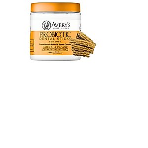 Avery's Holistic Paws Probiotic Dental Stick Treats for Dogs - 23 Peanut Butter Edible Dog Chews, 3 Inches Each - Natural & Organic Dog Chew Sticks for Oral Care - Teeth Cleaning Chews Made in USA