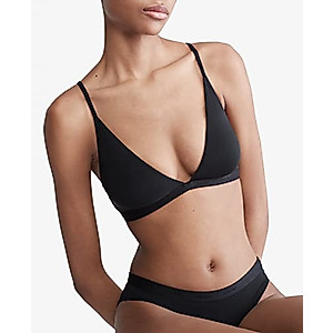 Calvin Klein Women's Form to Body Lightly Lined Triangle Bralette, Black, Medium