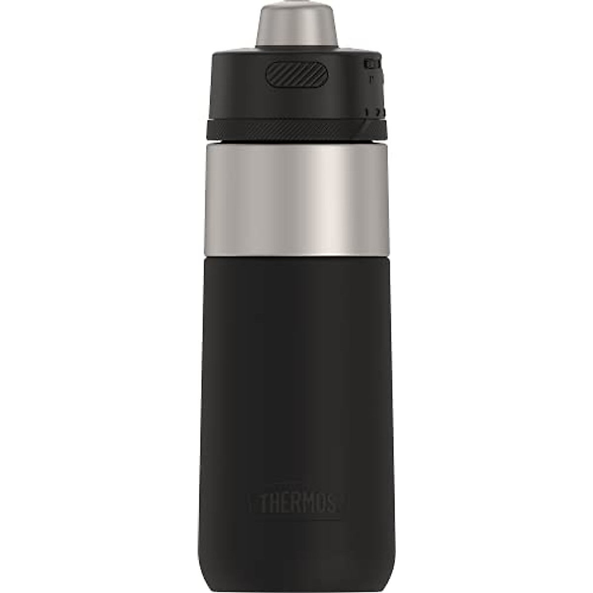 Guardian Collection by THERMOS Stainless Steel Hydration Bottle 18 Ounce, Matte Steel/Espresso Black