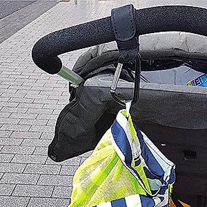 NORACLAN Baby Bag Clips Stroller Hooks Clips to Hang Your Shopping & Bags Safely on Your Buggy, Pushchair or Pram- Universal Fit on Strollers & Joggers