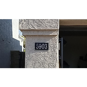 Handcrafted Address Plaque - House Sign Number Wall Plaque (11" x 6.3") Personalized House Sign for House, Apartment, Office, 911 Visibility Signage, Any Font (Silver)