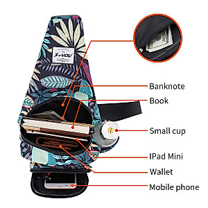 XEYOU Small Sling Bag Backpack Lightweight One Strap Bag Hiking Crossbody Chest Bag Unisex Shoulder Daypack