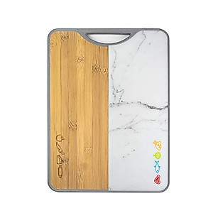 Double-sided Bamboo Poly Cutting Board | No Cross-Contamination | HAND WASH ONLY - Easy to Clean | BPA Free Medium