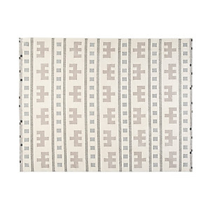 Revival Rugs Comb 8'x10’ Washable Area Rug for Living Room Bedroom - 100% Recycled Oeko-TEX Certified, Medium Pile, Beige, Cream, Gray