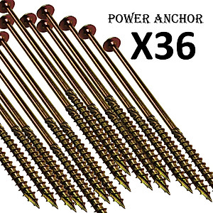 Keyfit Tools Power Anchor (36 Pk) Landscape Edging Artificial Synthetic Turf Stake Drill in Anchors Curves Turns Ends & Where Edging Needs Extra Anchoring Staples Spikes Nails 10 inch Self Drilling