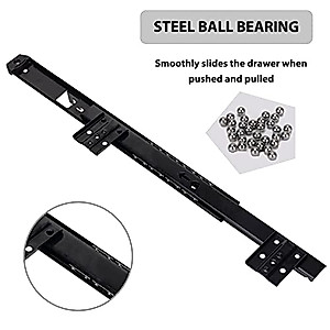 EVCUHASL Keyboard Slide, 14 Inch Heavy Duty Ball Bearing Drawer Slides, Undermount Keyboard Tray Slides, Black Powder Finished Cabinet Furniture Hardware with Adjustable Height Bracket