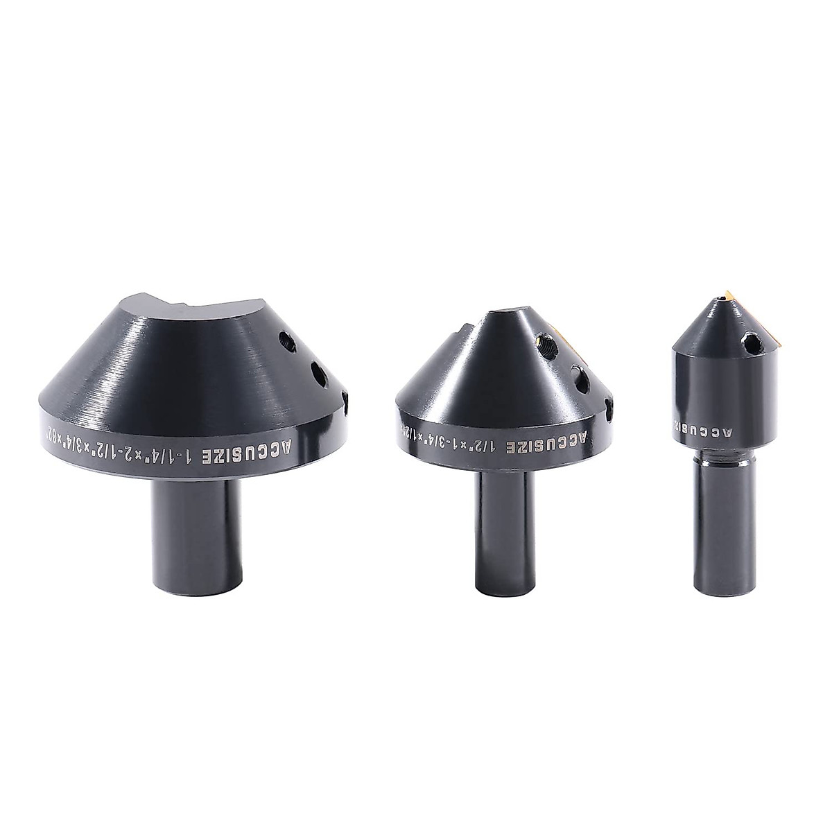 Accusize Industrial Tools, 1/4'', 1/2'' and 1-1/4'' 82 Degree Indexable Carbide Countersinks, 0046-0982