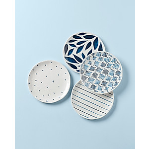 Lenox Blue Bay Melamine Assorted Accent Plates, Set of 4, 1.90 LB, 0
