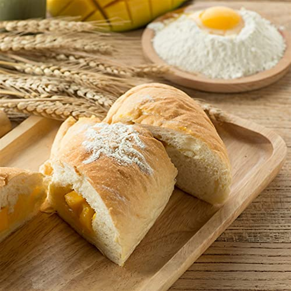 GEEKLLS Breakfast Tray Natural Bamboo Flat Tea Tray Rectangular Fruit Tray Table Decoration Hotel Home Furnishing