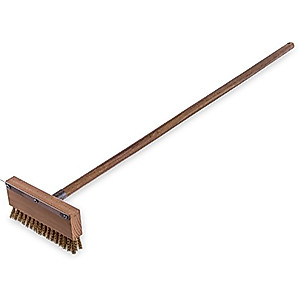Carlisle FoodService Products 4152000 Oven Brush & Scraper With Handle, 8-1/2" Wide, 1-1/4" Brass Bristles, 42" Long Hardwood Handle