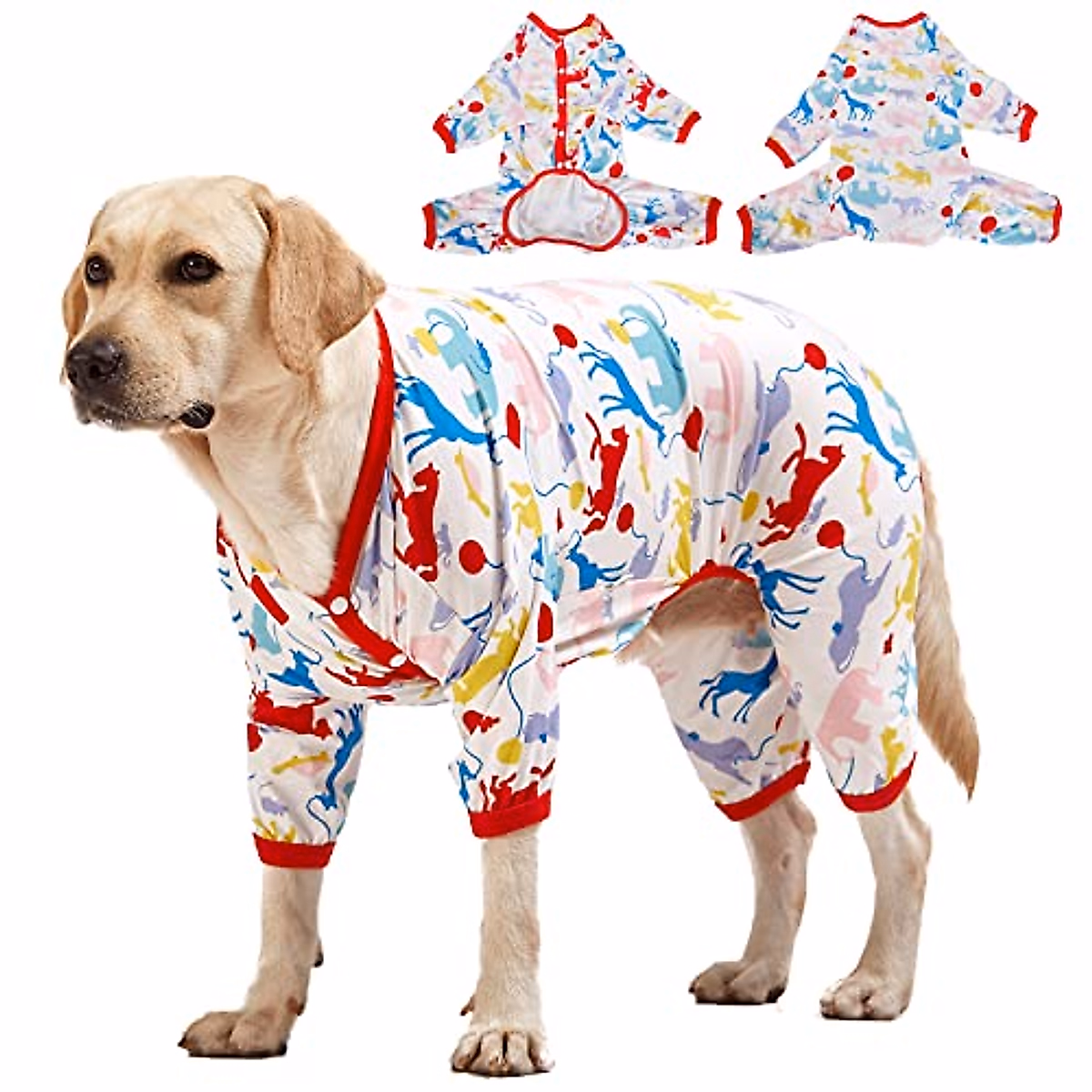 LovinPet Giant Large Dog Pajamas, Large Dog Surgical Recovery Shirt, Lightweight Pullover Dog Pajamas, Large Breed Dog Jammies, Pet PJ's/XXL