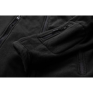 CRYSULLY Men's Fall Winter Coat Safari Jacket Fleece Hiking Travelling Fatigue Outdoors Snow Jacket Coat Black