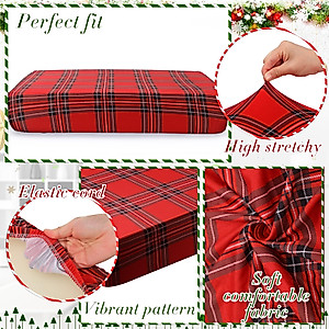 Newwiee 8Pcs Patio Cushion Covers Stretch Outdoor Cushion Cover Replacement for Patio Furniture Sofa Couch Slipcovers, Soft Flexibility Washable Furniture Protector(Waterproof Pure,Red, Green)