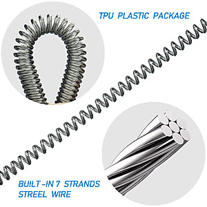 Nanaborn Coiled Lanyard Spring Coil Cord Keychain for Fishing Rod Tool Retractable Tether with Carabiner Clip(10pcs)