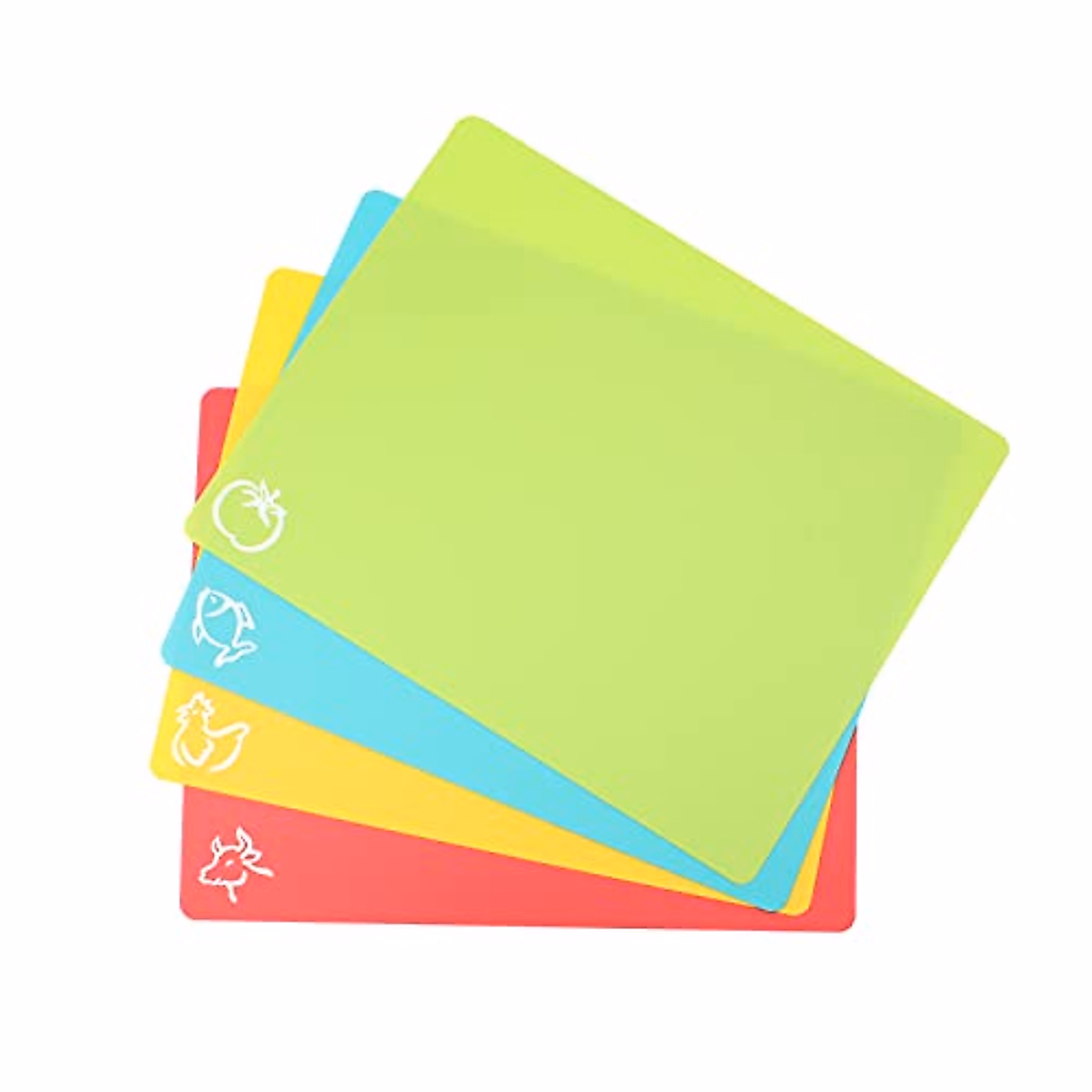 KUFUNG Flexible Cutting Board Mats for Kitchen - 100% Non Slip (New) Color Coordinated Plastic Cutting Boards on Any Countertop