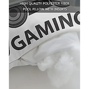 Outdoor Pillows Covers with Inserts WE GAMING Gray Gamepad Continuous Joystick Waterproof Recliner Pillow with Adjustable Strap Throw Pillows for Patio Furniture Pool Lounge Chair, 11x16 inch, 1PCS