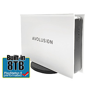 Avolusion PRO-5X (White) 8TB USB 3.0 External Gaming Hard Drive for PS5 / PS4 Game Console