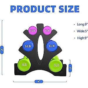 OKUGAFIT Dumbbell Rack, Weight Rack for Dumbbells, Dumbbell Rack Stand Only, Metal Weight Rack for Home Gym Exercise (without dumbbells)