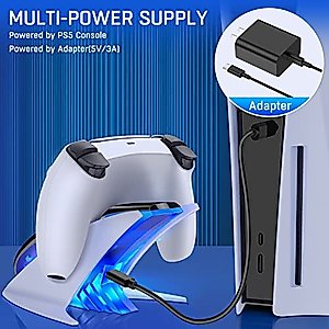 PS5 Controller Charging Station Compatible with PS5 Controller/Edge Controller, Fast PS5 Dualsense Charger Station with Cable, PS5 Charging Dock for Playstation 5 Controllers- Airplane Design