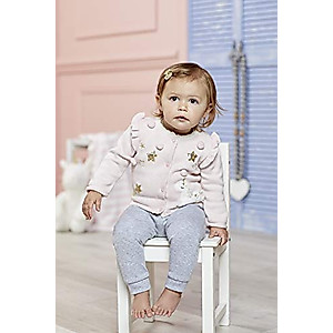 Mud Pie Girls' Kids Baby Magical Unicorn Dreams Cardigan Sweater, Pink, Large (4T-5T)