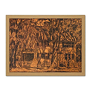 Hassam Lion Gardiner House East Hampton Artwork Framed Wall Art Print 18X24 Inch