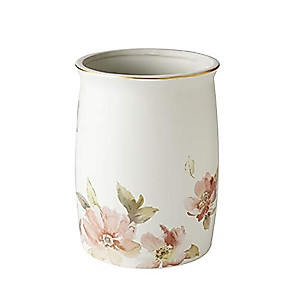 SKL Home Saturday Knight Misty Floral Wastebasket, Pink