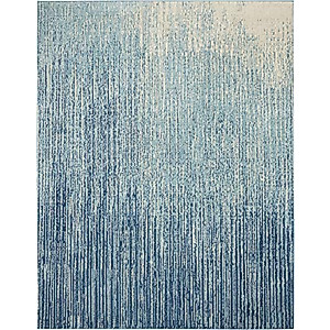 Nourison Passion Abstract Navy/Light Blue 8' x 10' Area -Rug, Easy -Cleaning, Non Shedding, Bed Room, Living Room, Dining Room, Kitchen (8x10)