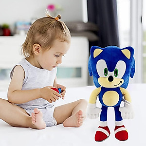 EsNcFox Sonic Plush Toys,Plush Sonic The 2 The Movie,Sonic Stuffed Animals,Knuckles Shadow Tails Plushies Doll Toys for Boys and Girls Best Gift for Christmas