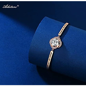 Aihitero Birthday Gift for Sister, Engraved ‘Always My Sister Forever My Friend’ Love Bangle Bracelet, Rose Gold Women Girl Jewelry, Christmas Xmas Anniversary Wedding Present from Brother BFF Sibling
