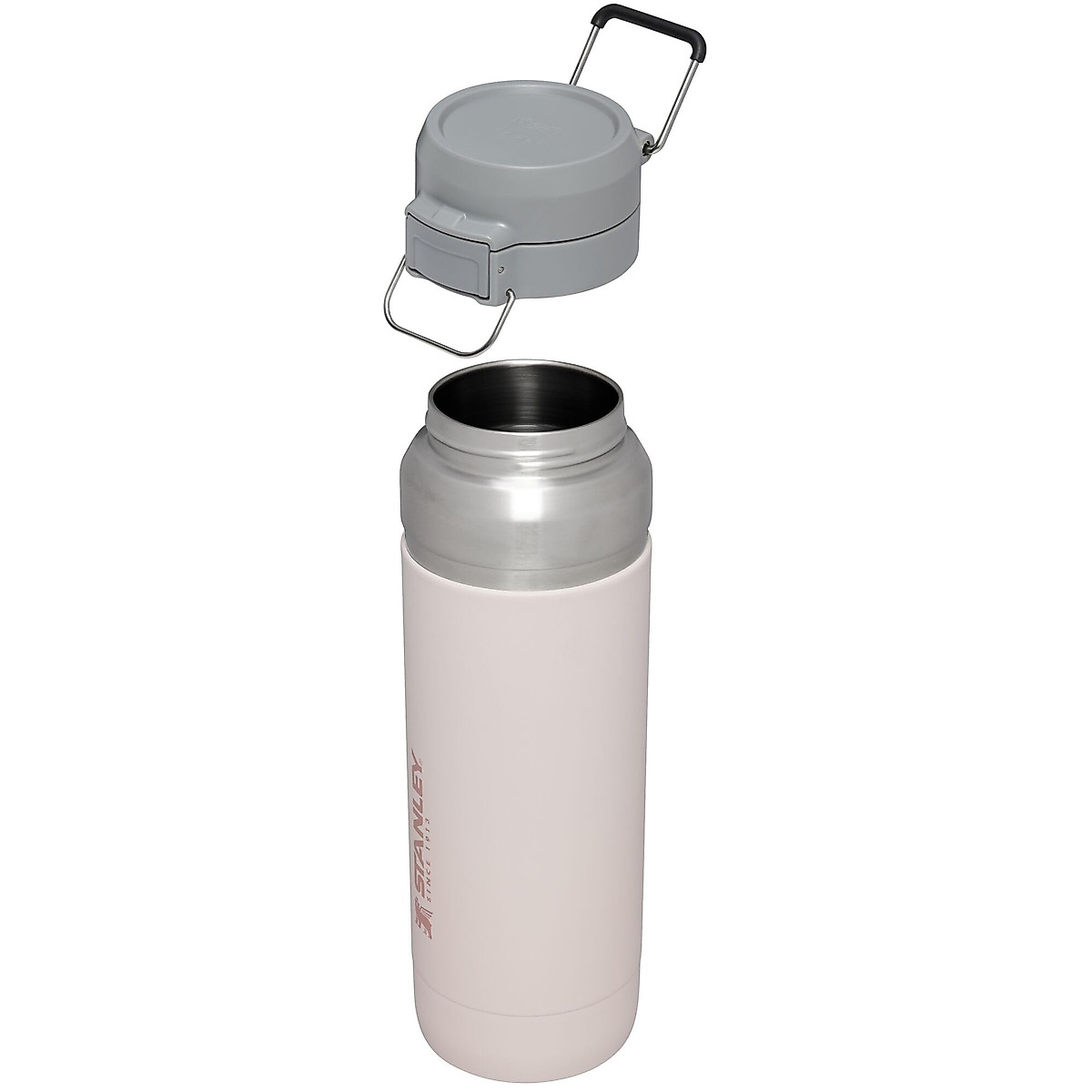 STANLEY Quick Flip GO Water Bottle 36 oz | Push Button Lid | Leakproof and Packable for Travel and Sports | Insulated Stainless Steel | BPA-Free | Rose Quartz