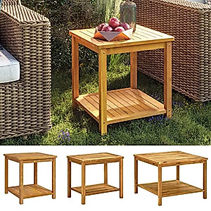 vidaXL Coffee Table Industrial Accent Table with Storage Shelf for Small Apartment Living Room Rectangle Wood Side Furniture Solid Wood Acacia