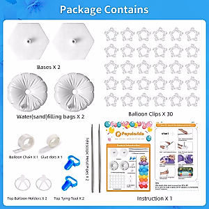 Balloon Stand Set of 2, 7ft Adjustable Metal Balloon column Stand kit for Birthday, Wedding, Baby Shower, and Graduation Party