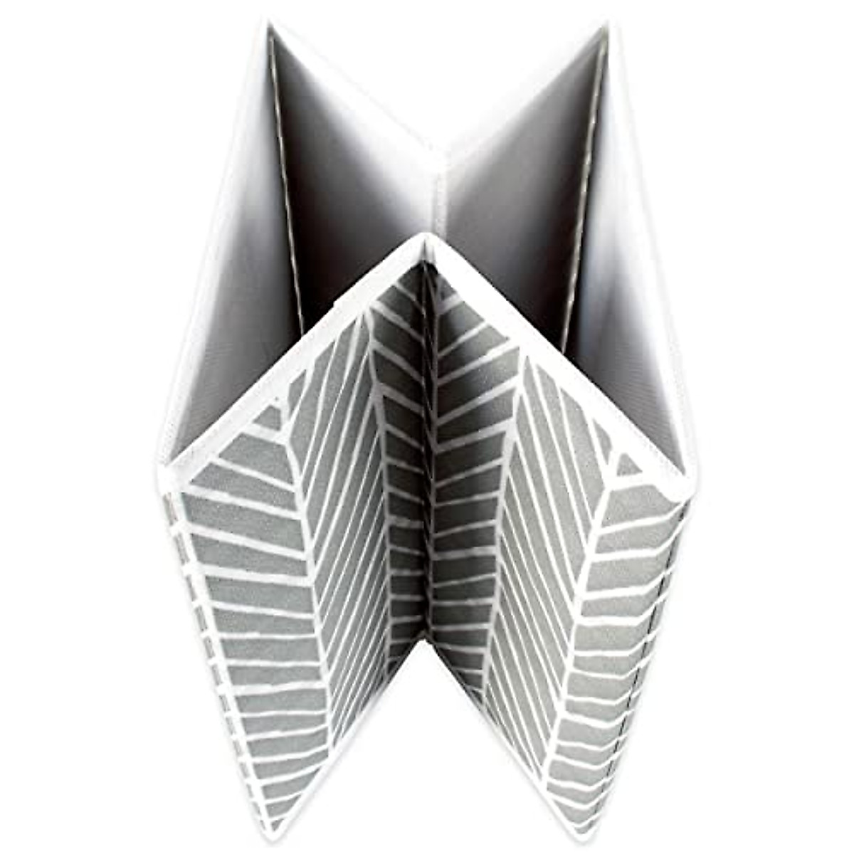 DII Non Woven Storage Collection Polyester Herringbone Bin, Large Set of 2, Gray, 2 Piece