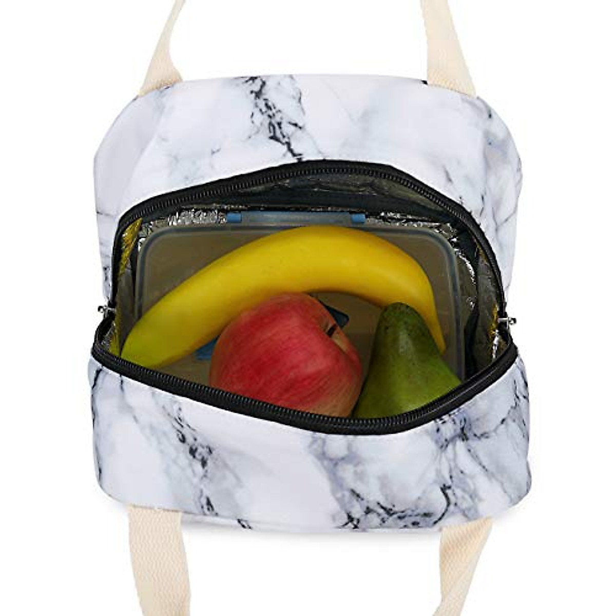 Bluboon Teen Girls School Backpack Kids Bookbag Set with Lunch Box Pencil Case Travel Laptop Backpack Casual Daypacks (Marble 1)