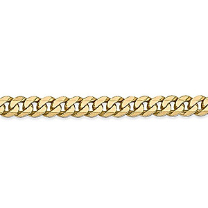 Leslie's Real 14kt Yellow Gold 5.75mm Flat Beveled Curb Chain; 22 inch