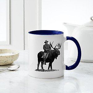 CafePress Teddy Roosevelt Riding A Bull Moose Mugs Ceramic Coffee Mug, Tea Cup 11 oz