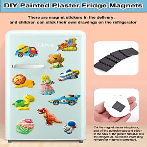 JEMESI Kids Arts and Crafts, DIY Dinosaur Scrawl Gypsum Art Kits for Kids 3-9, Creativity Cute Magnets Toys Gifts for 3 4 5 6 7 8 9 Year Old Boys Girls (Dinosaur)