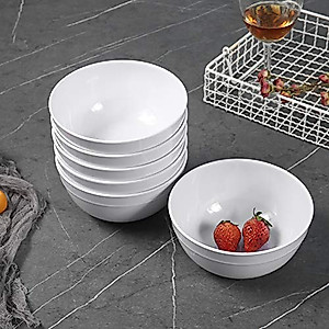 MARJOY Melamine Bowls Set of 6, Soup Bowls, Cereal Bowl, Chip Resistant, Dishwasher Safe, 23 Ounce