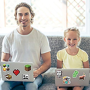 Potota Minecra_ft Stickers| 50 Pack |Vinyl Waterproof Stickers for Laptop,Bumper,Water Bottles,Computer,Phone,Hard hat,Car Stickers and Decals,(Minecra_ft-50)