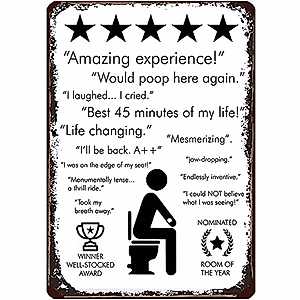 Retro Vintage Toilet Reviews Metal Tin Sign Home Bar Cafe Retaurant Wall Decor 12x8inch